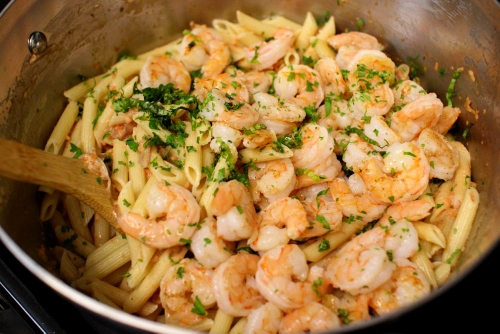 Penne With Creamy Tomato Vodka Sauce and Seared Shrimp - Olga's Flavor ...
