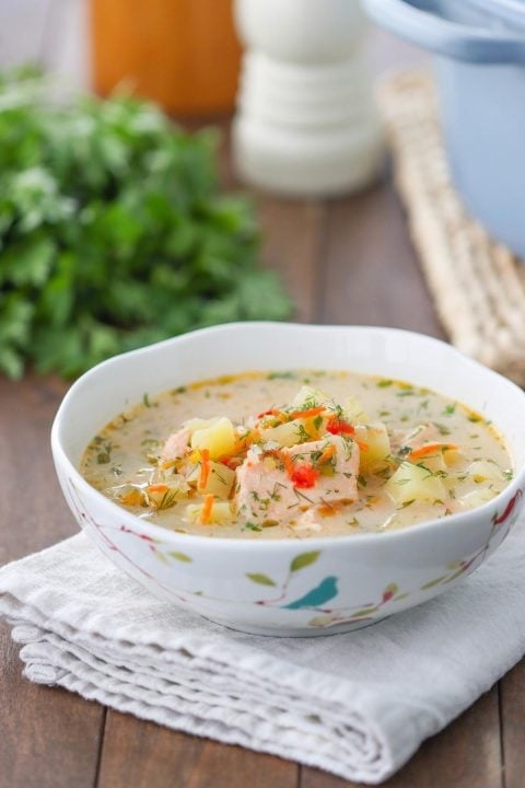 Potato and Salmon Soup (Video Recipe) - Olga's Flavor Factory